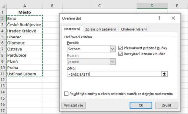 Jak vytvořit rozevírací seznam v Excelu? - Andrea Valentová